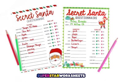 Secret Santa Templates (Free Printables) - Superstar Worksheets