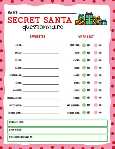 Secret Santa Templates (Free Printables) - Superstar Worksheets