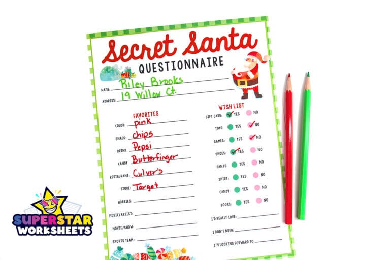 Secret Santa Templates (Free Printables) - Superstar Worksheets