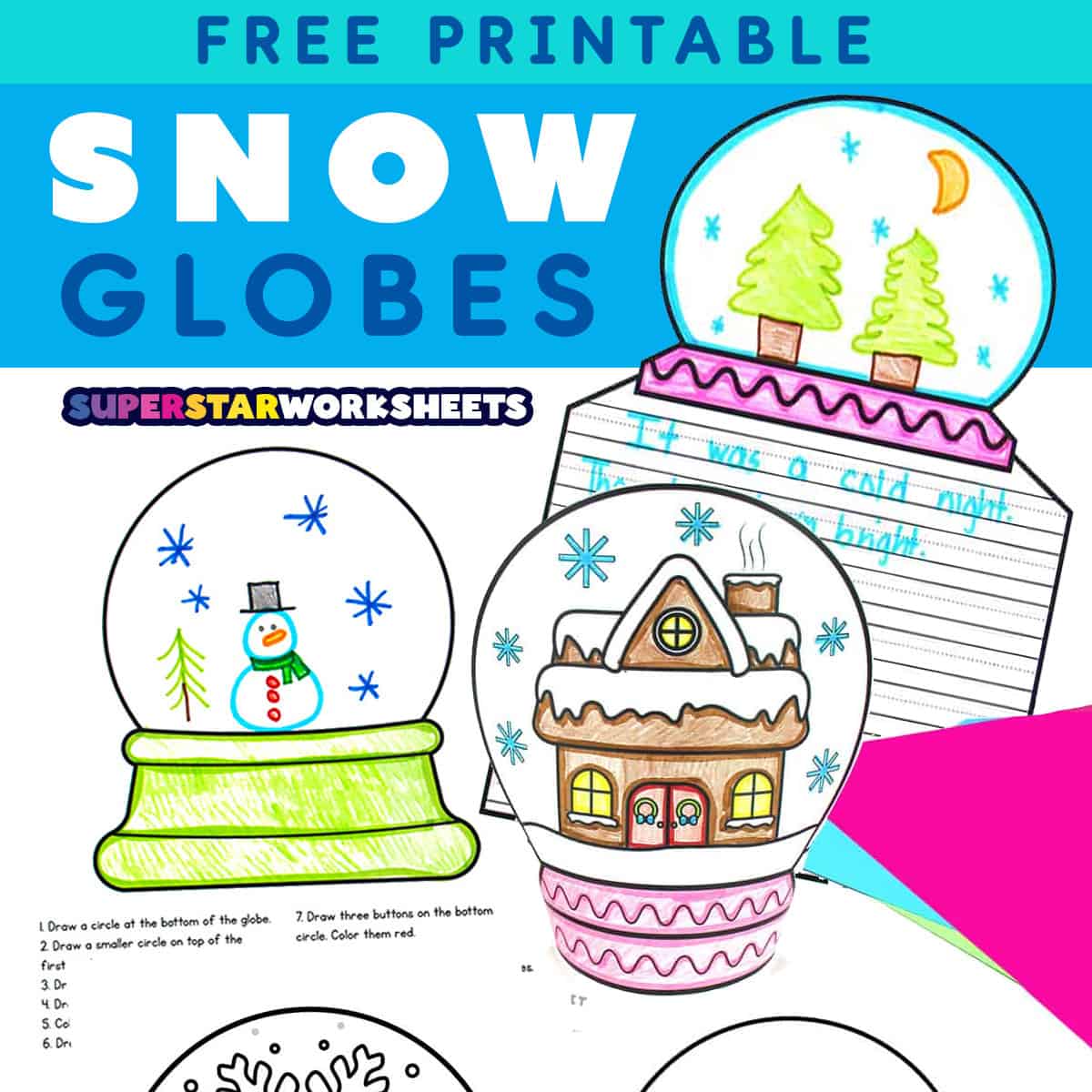 Snow Globe Templates (Free Printables) - Superstar Worksheets