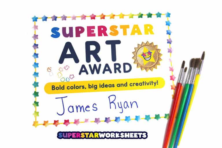 Superstar Awards (Free Printables) - Superstar Worksheets