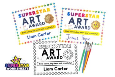Superstar Awards (Free Printables) - Superstar Worksheets