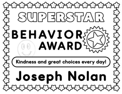 Superstar Awards (Free Printables) - Superstar Worksheets