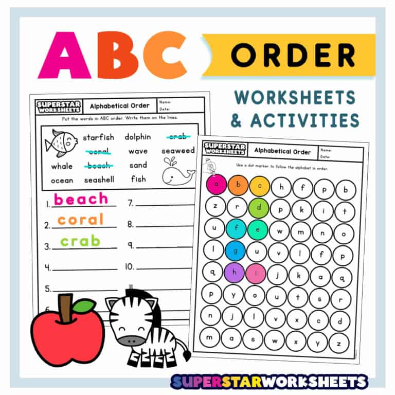 ABC Order Worksheets (Free Printables) - Superstar Worksheets