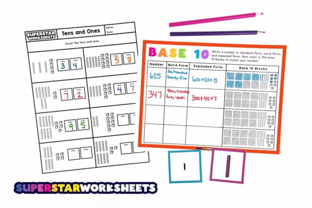 Base 10 Worksheets - Superstar Worksheets
