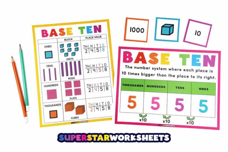 Base 10 Worksheets - Superstar Worksheets