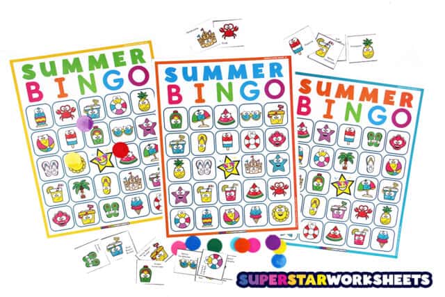Summer BINGO (Free Printables) - Superstar Worksheets