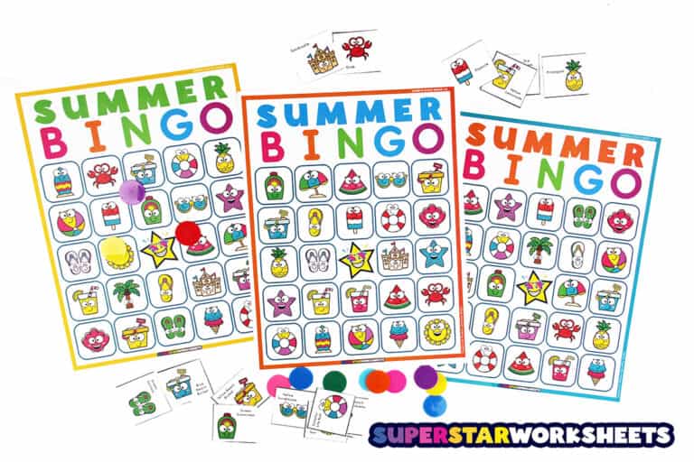 Summer BINGO (Free Printables) - Superstar Worksheets
