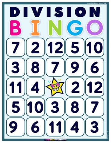Division BINGO (Free Printables) - Superstar Worksheets