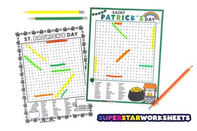 St. Patrick's Day Word Search (Free Printables) - Superstar Worksheets