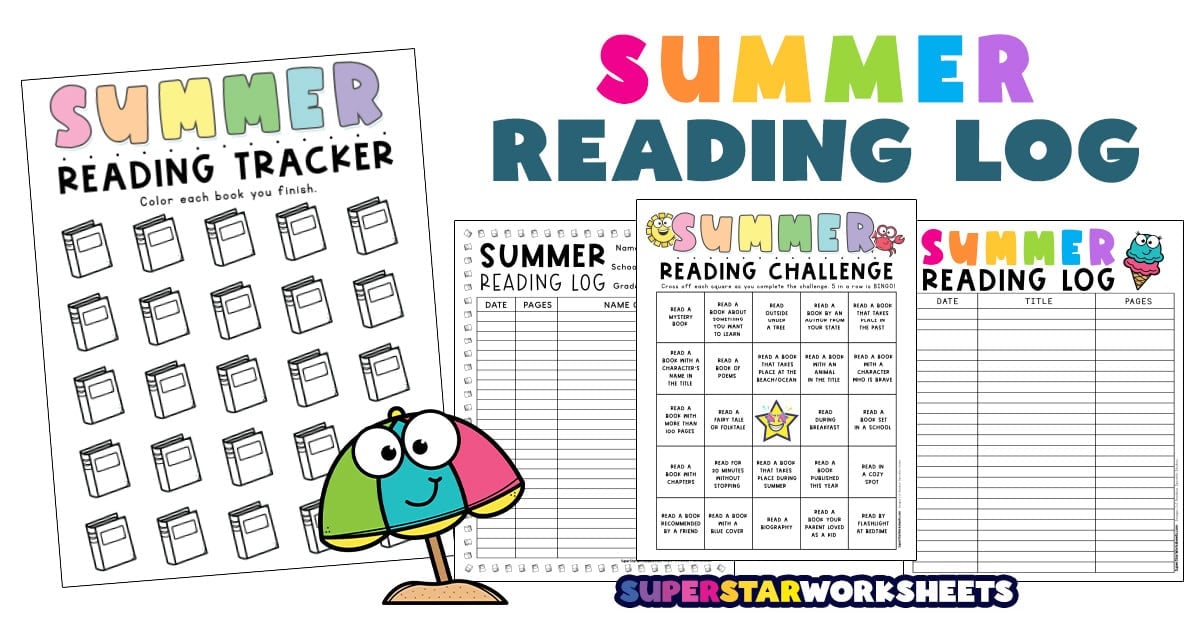 Summer Reading Log (Free Printables) - Superstar Worksheets