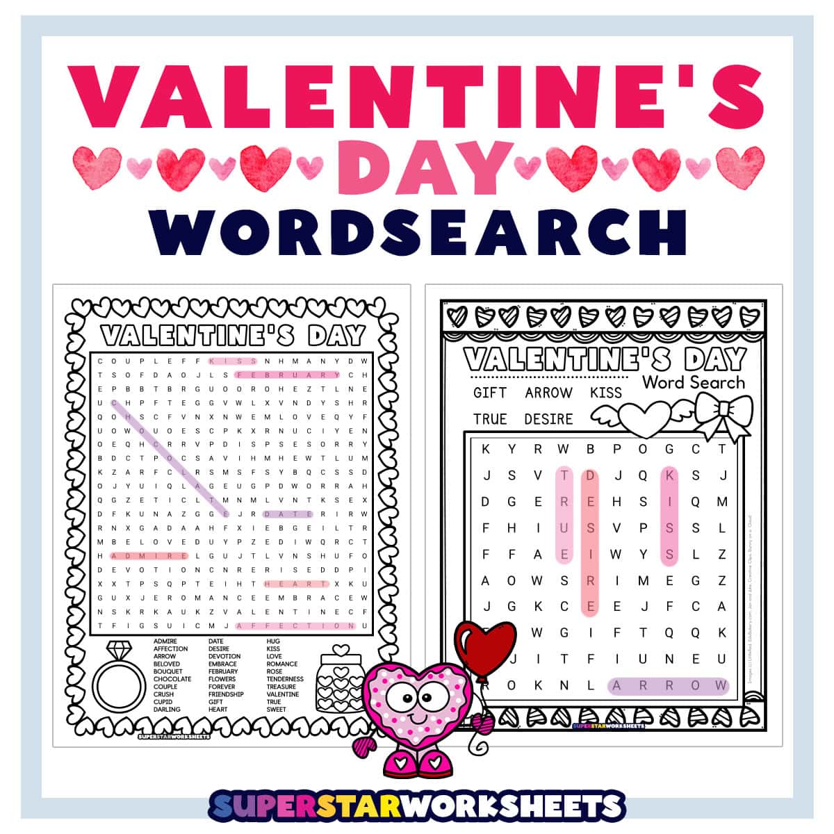 Valentine's Day Word Search - Superstar Worksheets