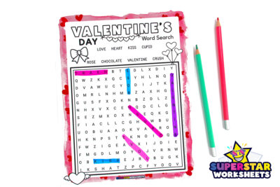 Valentine's Day Word Search (Free Printables) - Superstar Worksheets