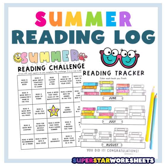 Summer Reading Log (Free Printables) - Superstar Worksheets