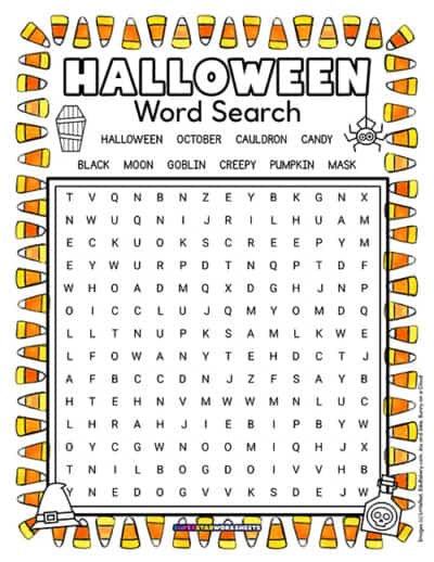 Halloween Word Search (Free Printables) - Superstar Worksheets
