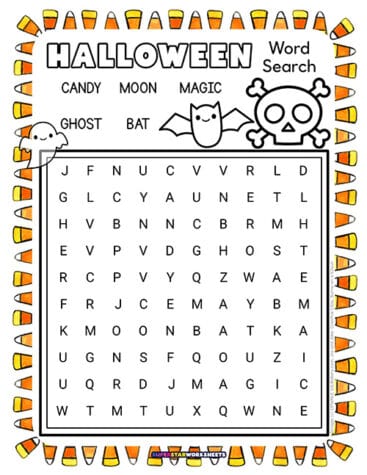 Halloween Word Search (Free Printables) - Superstar Worksheets