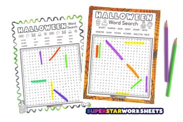 Halloween Word Search (Free Printables) - Superstar Worksheets