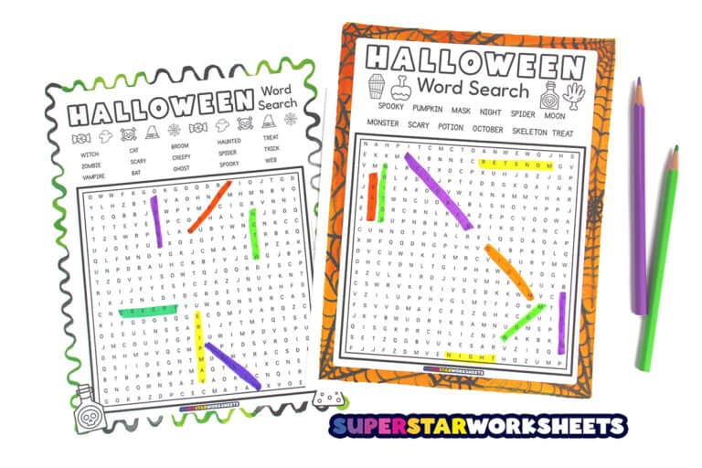 Halloween Word Search (Free Printables) - Superstar Worksheets