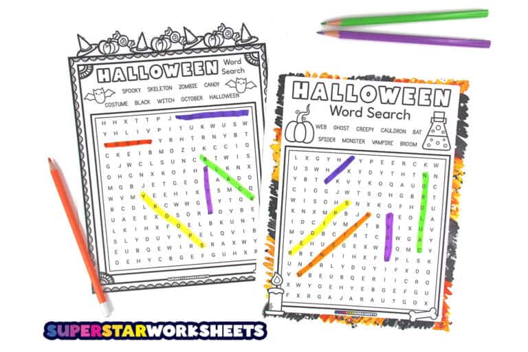 Halloween Word Search (Free Printables) - Superstar Worksheets