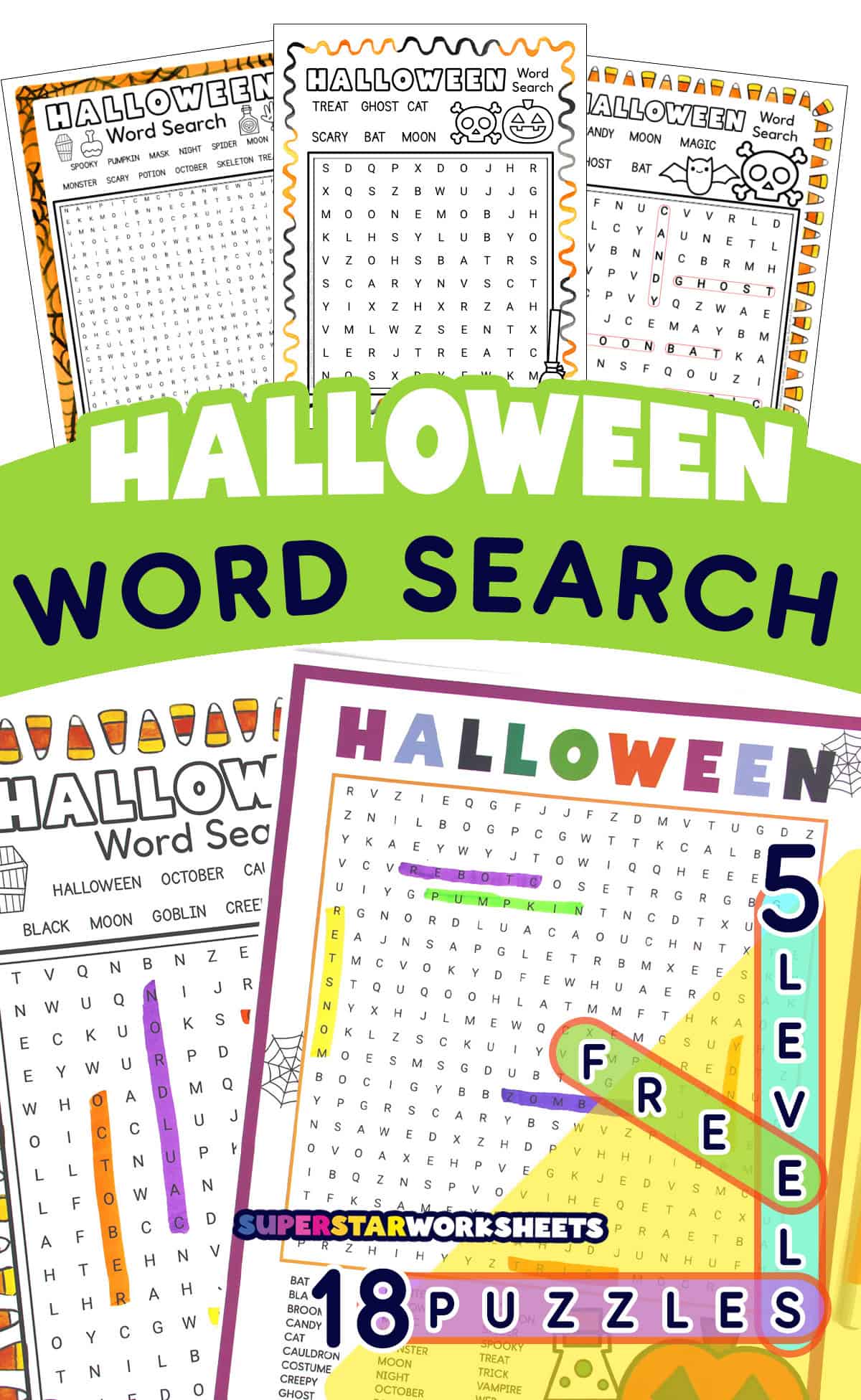 Halloween Word Search (Free Printables) - Superstar Worksheets
