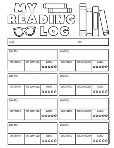 Summer Reading Log (Free Printables) - Superstar Worksheets