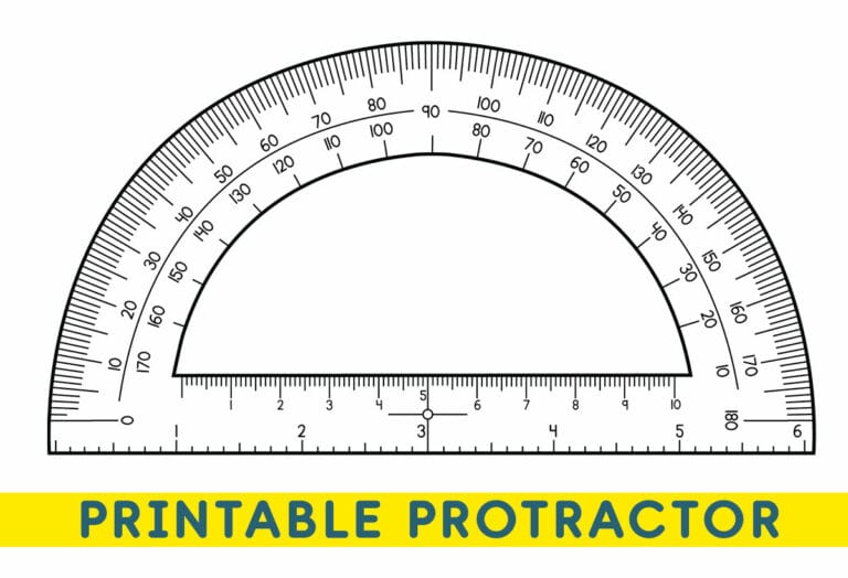 Printable Protractor - Superstar Worksheets