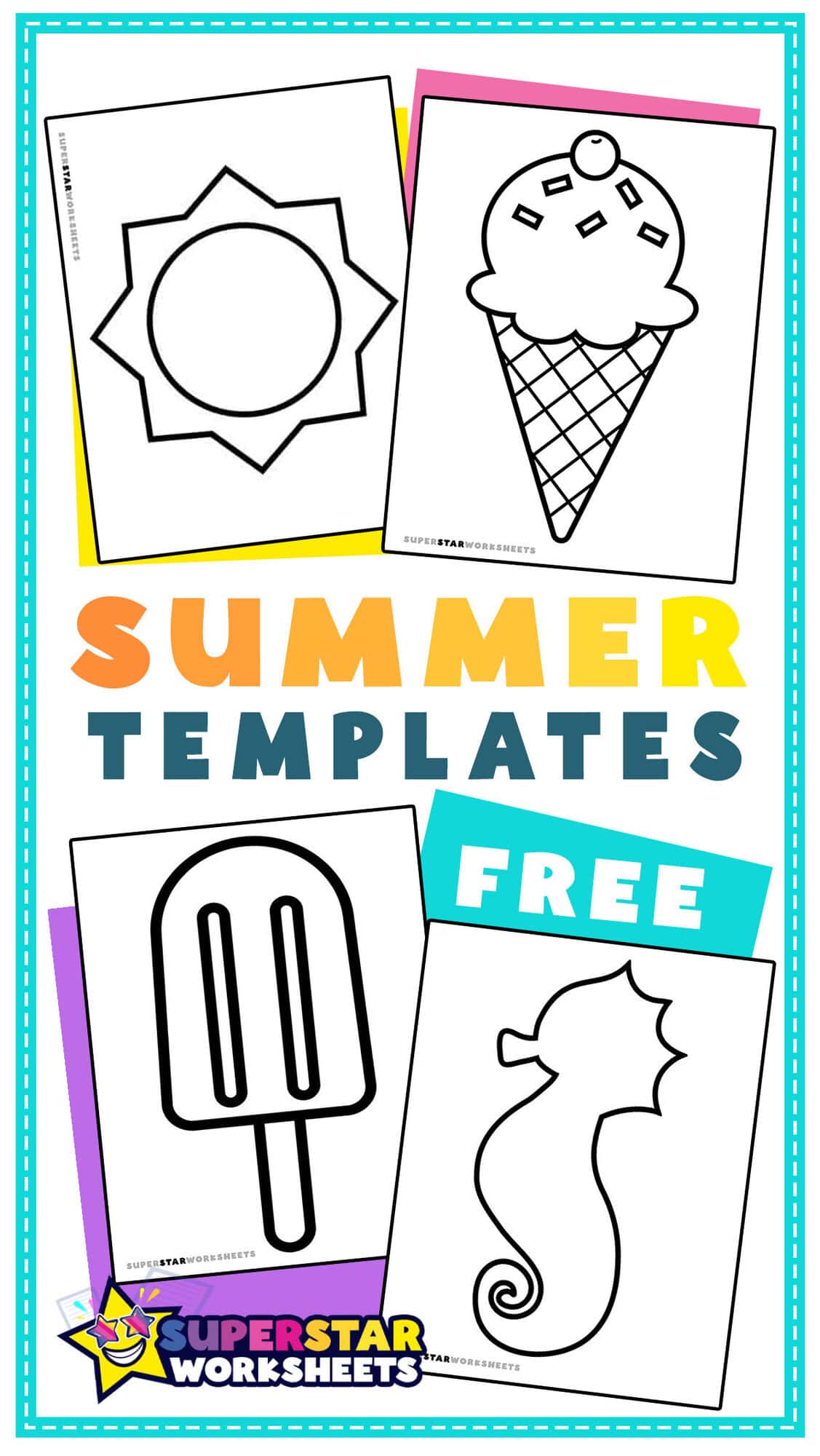 Summer Templates - Superstar Worksheets