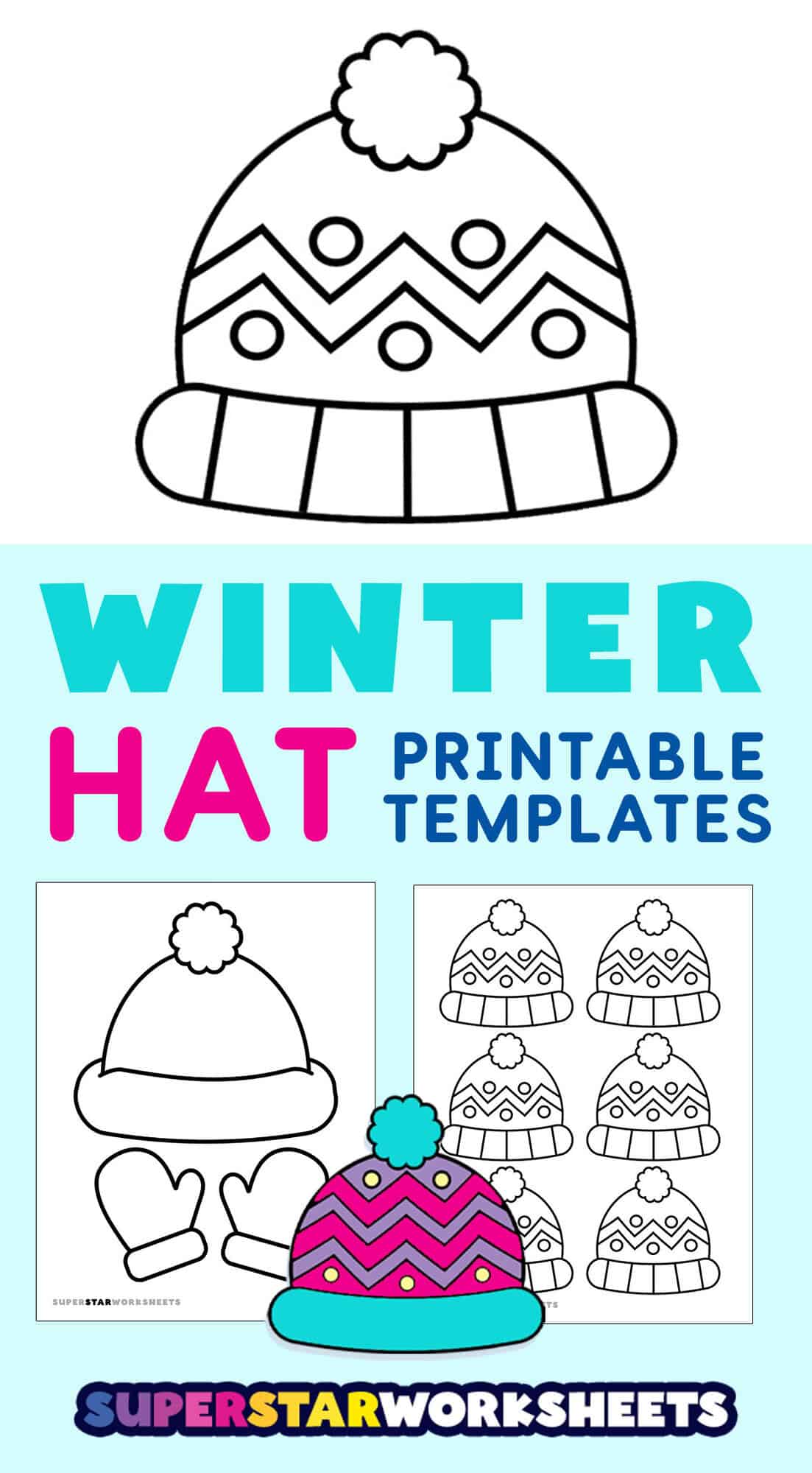 Winter Hat Template (Free Printables) - Superstar Worksheets
