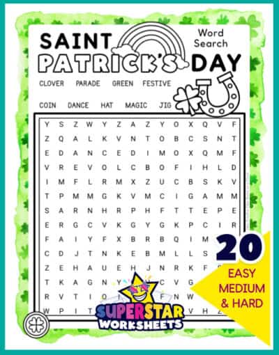 St. Patrick's Day Word Search (Free Printables) - Superstar Worksheets