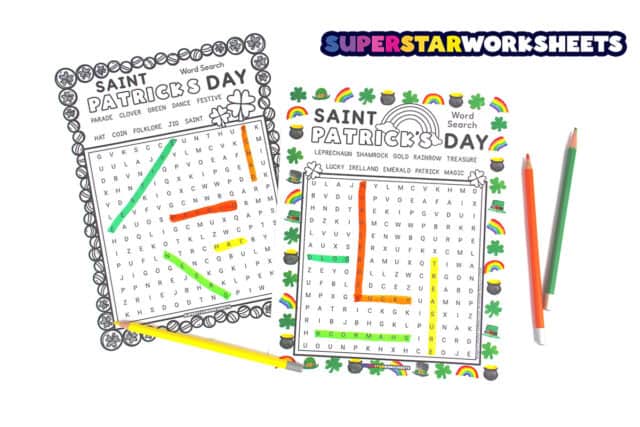 St. Patrick's Day Word Search (Free Printables) - Superstar Worksheets