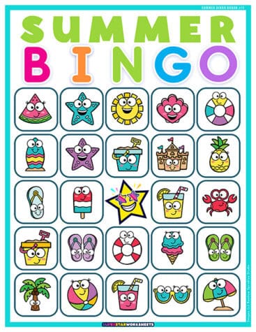 Summer BINGO (Free Printables) - Superstar Worksheets