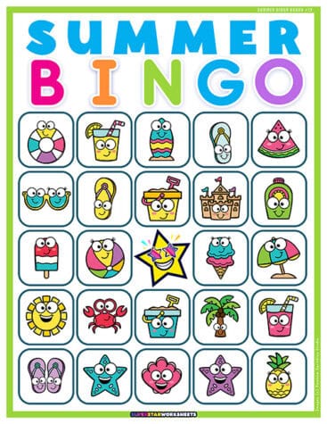 Summer BINGO (Free Printables) - Superstar Worksheets