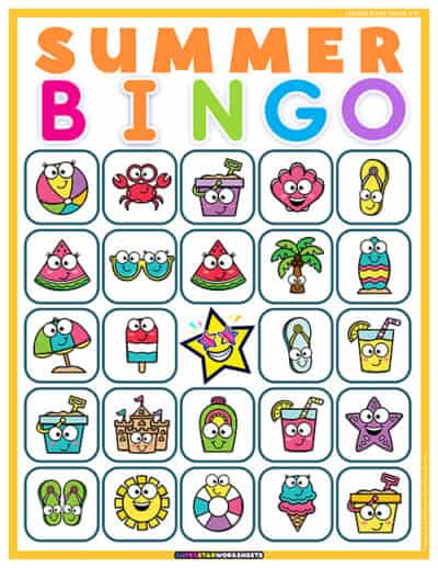 Summer BINGO (Free Printables) - Superstar Worksheets