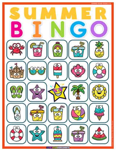 Summer BINGO (Free Printables) - Superstar Worksheets
