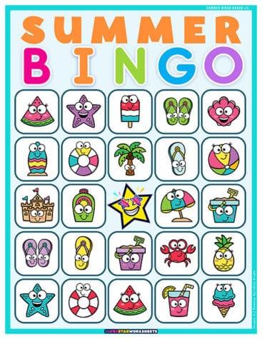 Summer BINGO (Free Printables) - Superstar Worksheets
