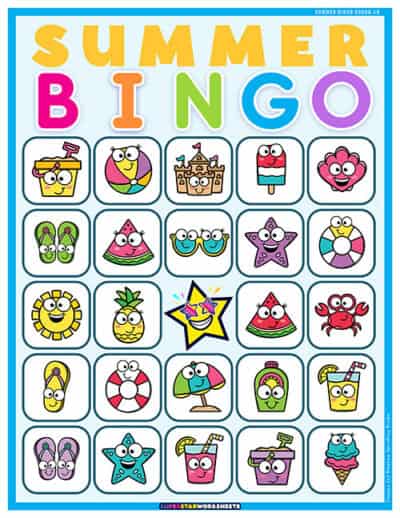 Summer BINGO (Free Printables) - Superstar Worksheets