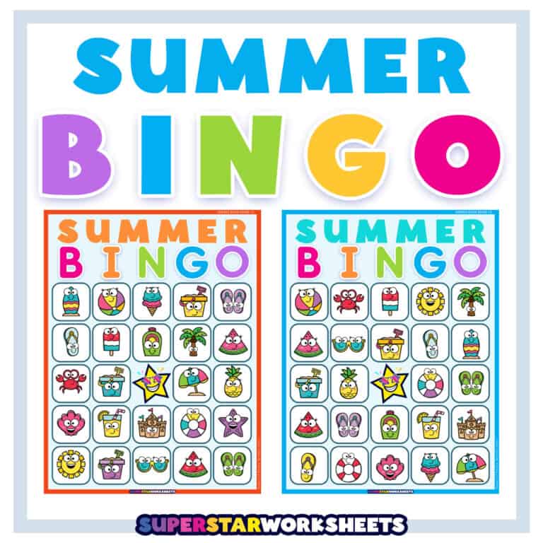 Summer BINGO (Free Printables) - Superstar Worksheets