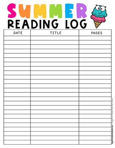 Summer Reading Log (Free Printables) - Superstar Worksheets
