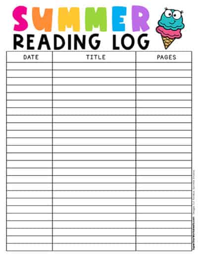 Summer Reading Log (Free Printables) - Superstar Worksheets