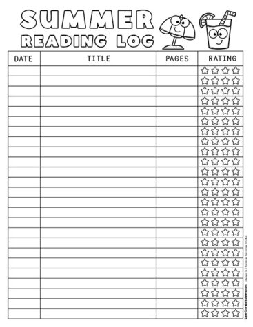 Summer Reading Log (Free Printables) - Superstar Worksheets
