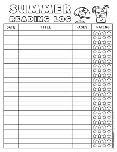 Summer Reading Log (Free Printables) - Superstar Worksheets