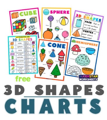 3D Shapes Chart - Superstar Worksheets