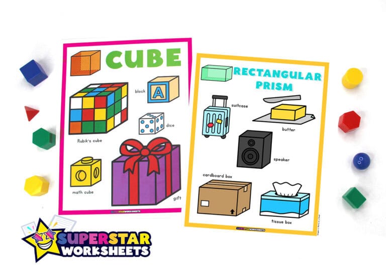 3D Shapes Chart - Superstar Worksheets
