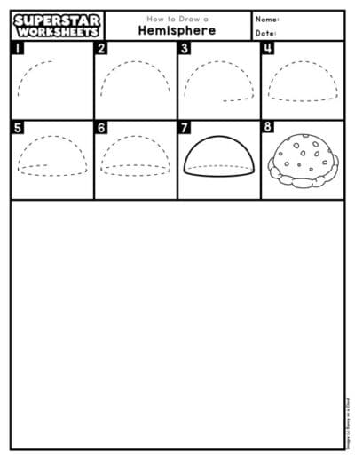 3D Shapes Drawing - Superstar Worksheets