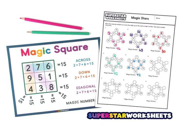 Magic Square Puzzles (Free Printables) - Superstar Worksheets