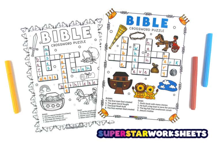 Bible Crossword Puzzles (Free Printables) - Superstar Worksheets