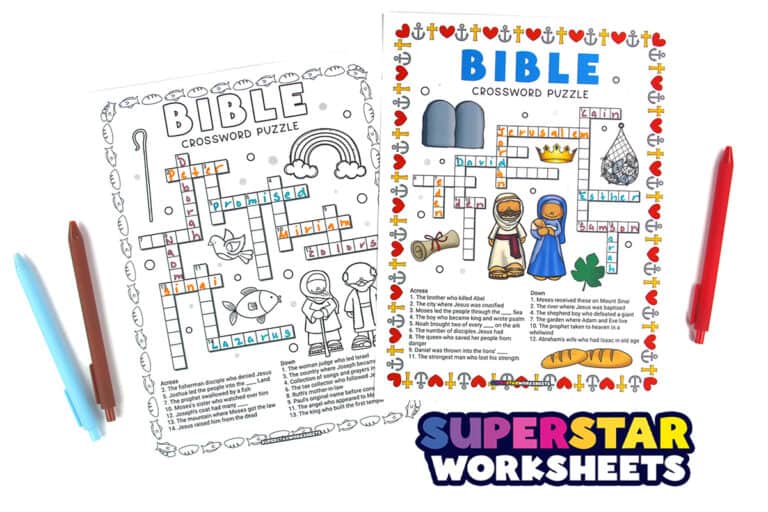 Bible Crossword Puzzles (Free Printables) - Superstar Worksheets