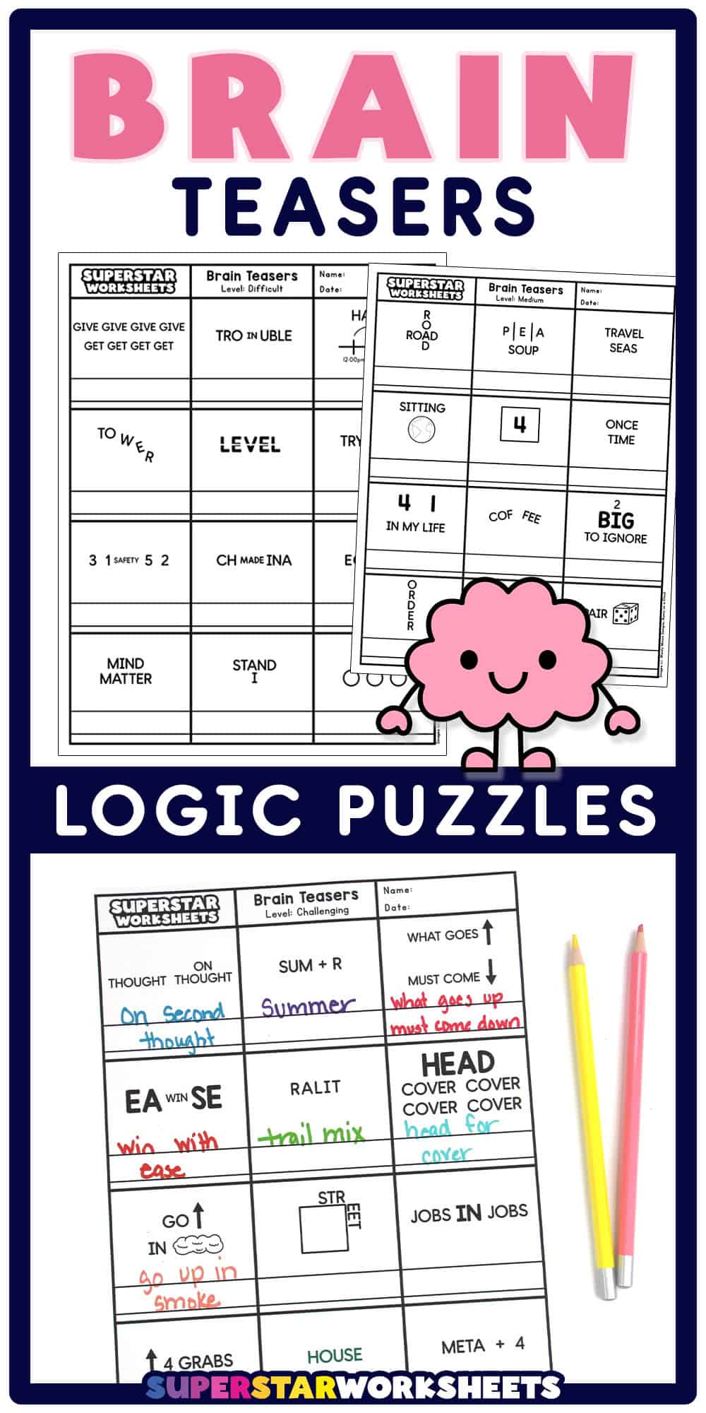 Brain Teasers (Free Printables) - Superstar Worksheets