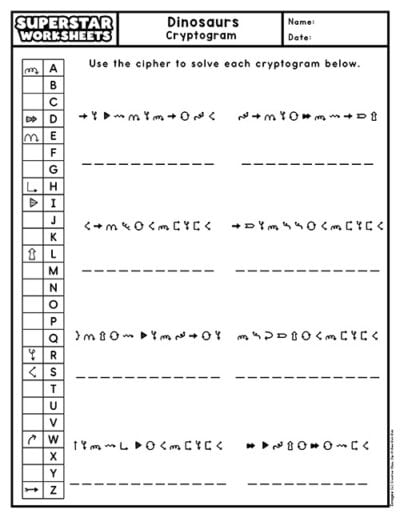 Cryptogram Puzzles (Free Printables) - Superstar Worksheets
