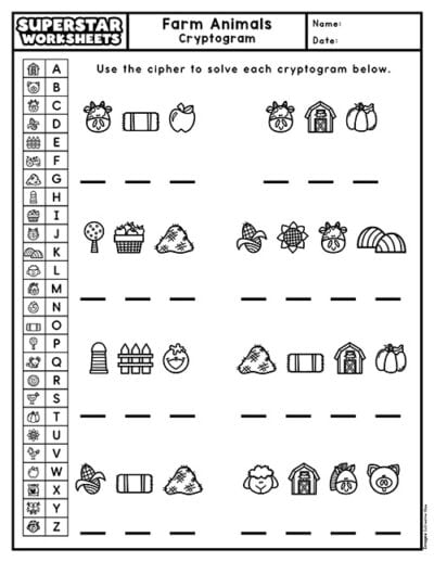 Cryptogram Puzzles (Free Printables) - Superstar Worksheets